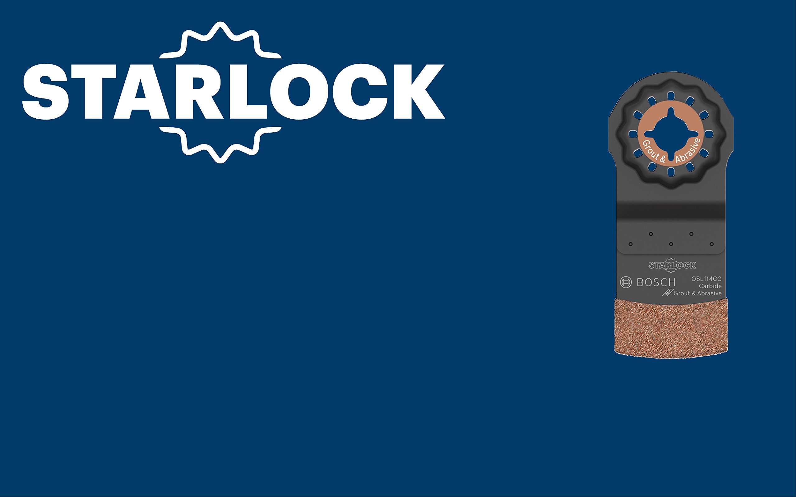 BOSCH OSL312LG 1-Piece 3-1/2 In. x 1/16 In. Starlock Oscillating Multi Tool Grout & Abrasive Carbide Grit Grout Blade for Applications in Grout Removal