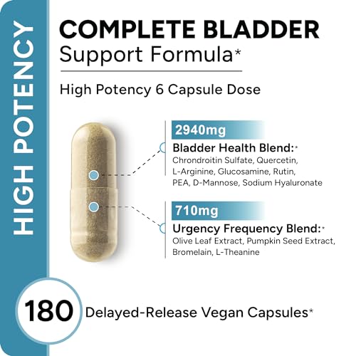 CystoMend Bladder & Pelvic Discomfort Formula (High Potency) - Supports Less Flares & Urgency* - Premium Supplement for Bladder & Urinary Health - USA Manufactured & Third-Party Tested - 180 Capsules