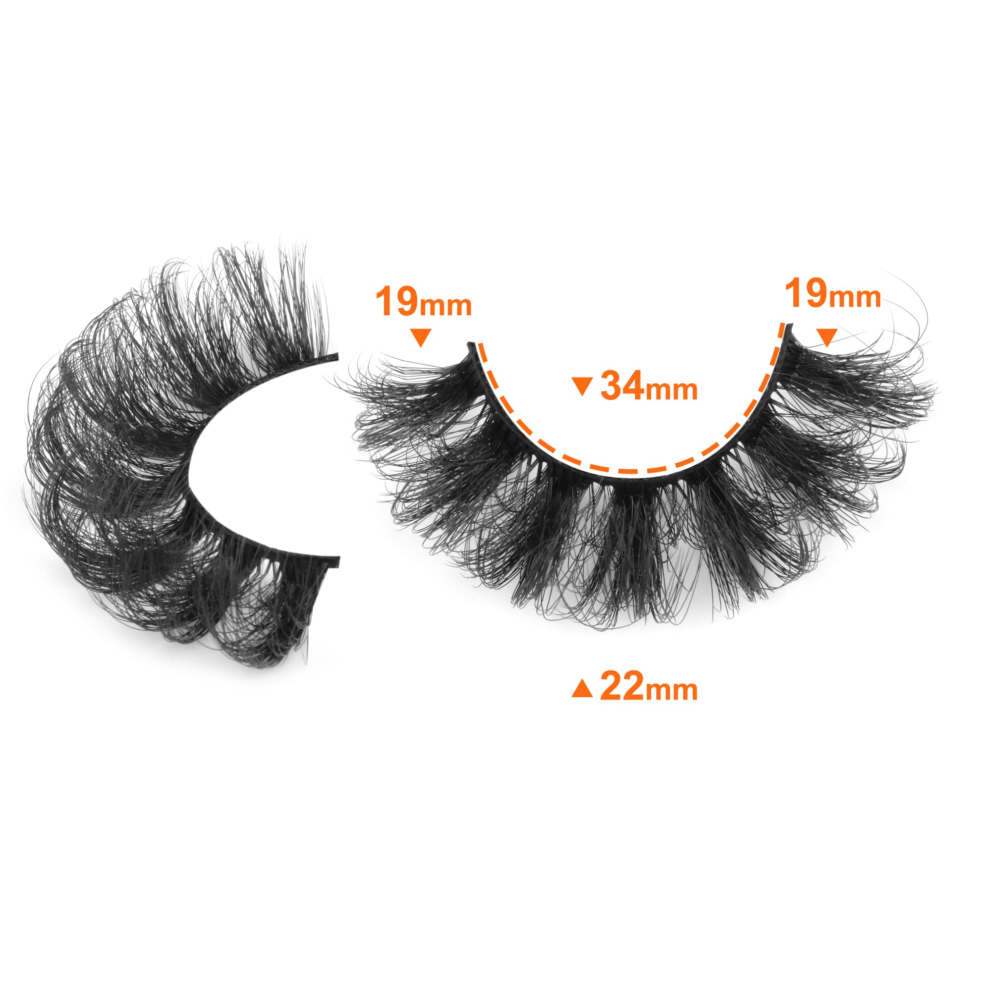 Dramatic False Eyelashes Fluffy Mink Lashes that Look Like Extensions Volume Wispy Eye Lashes Pack Long Thick D Curl Strip Fake Eyelashes 6 Pairs