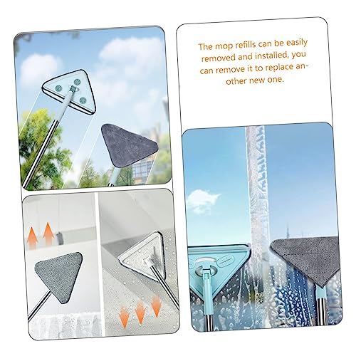 ULTECHNOVO 12 Pcs Triangle Mop Head Microfiber Mop Head Car Wash Mop Floor Cleaner Mop Foaming Wall Cleaner Commercial Mop Extension Pole Wall Cleaner for Painted Walls Foaming Mop Head Round