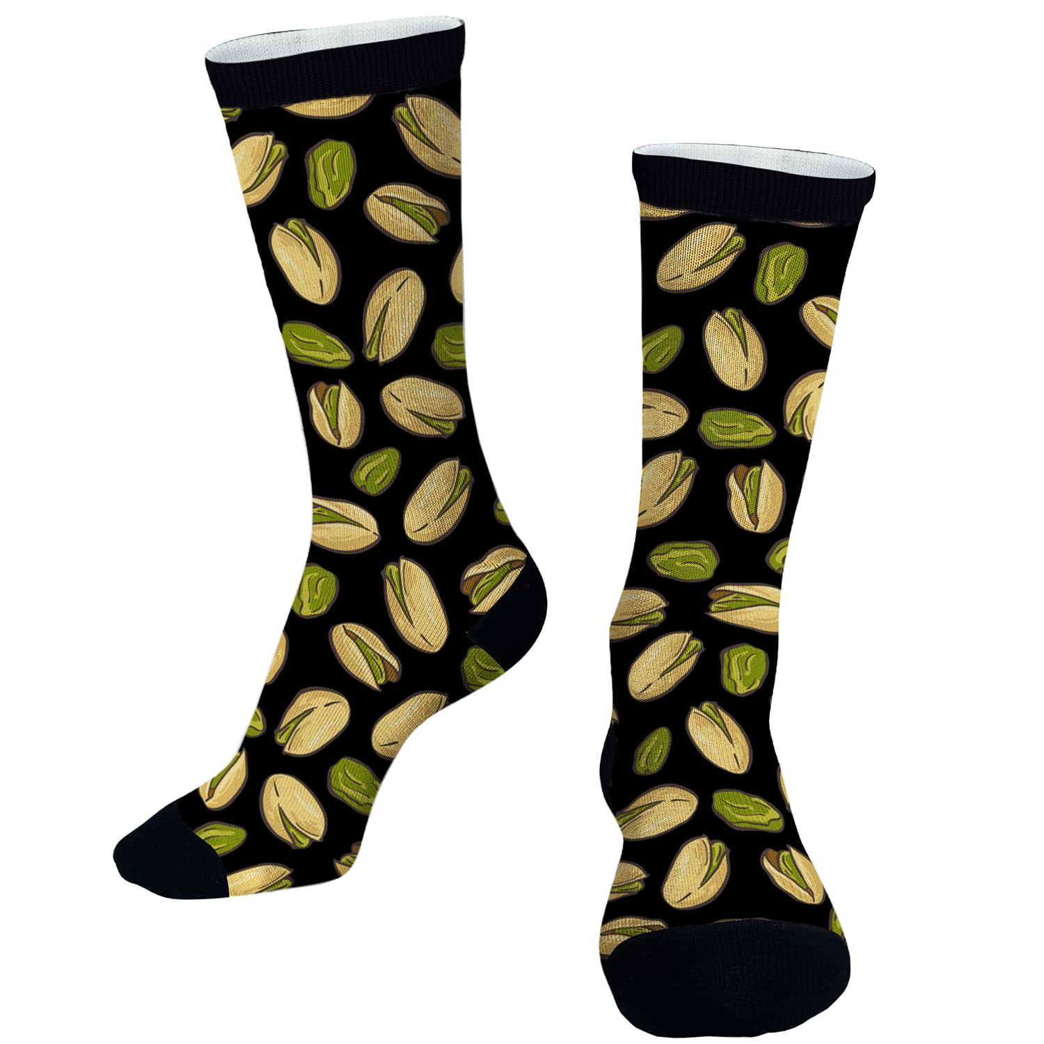 Catilo Roasted Pistachio Seed Shell Novelty Socks Crazy Funny Dress Crew Socks Gift For Women Men