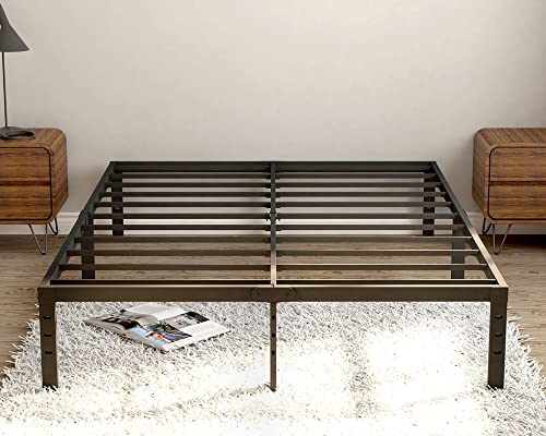 Eavesince Full Size Bed Frame 14 Inch High Max 1000 Pound Heavy Duty Metal Twin Size Platform for Boys Girls Kids No Box Spring Needed Black