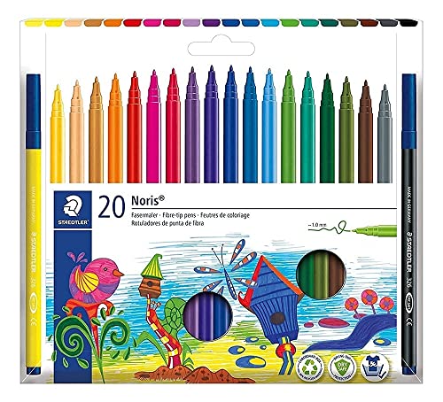 Staedtler Noris Club Marker Set - Fine Tip (20 Pack, Assorted Colors)