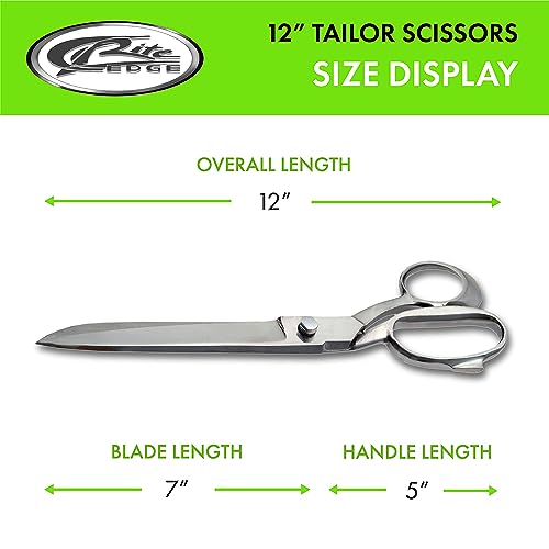 Szco Supplies 12" Professional Heavy-Duty Fabric Scissors For Tailoring With Mirror Finished Handle