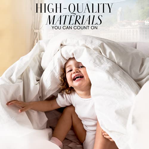 Italian Luxury King/Cal King Comforter 2100 Series Goose Down Alternative Bed Comforters Soft, Machine Washable Blanket, All-Season Bedding Diamond Baffle Stitched Duvet Insert White