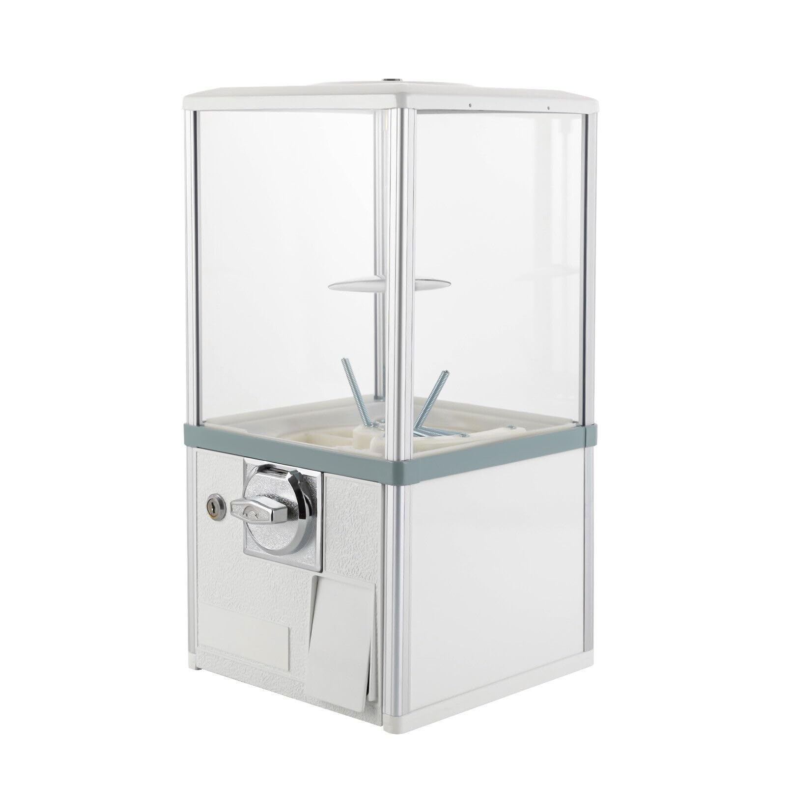 BJTDLLX Vending Machine, Candy Vending Machine Prize Machine Gumball Vending Device Big Capsule for 1.1"-2.1" Gadgets, Commercial Vending Machine for Selling Small Capsule Toys, Candy - White