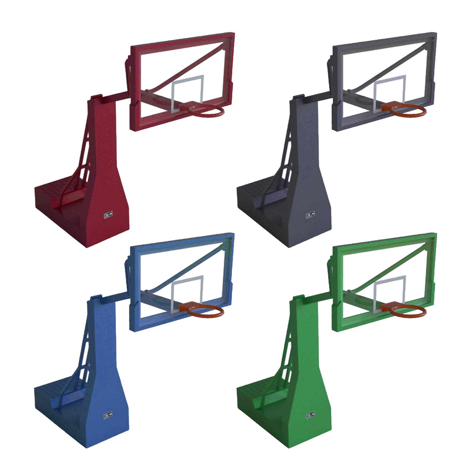 Yiju 1:32 Scale Plastic Sports Decorating Basketball Hoop for Action Figure Life Scene Props Decoration & Collection Toys, Red