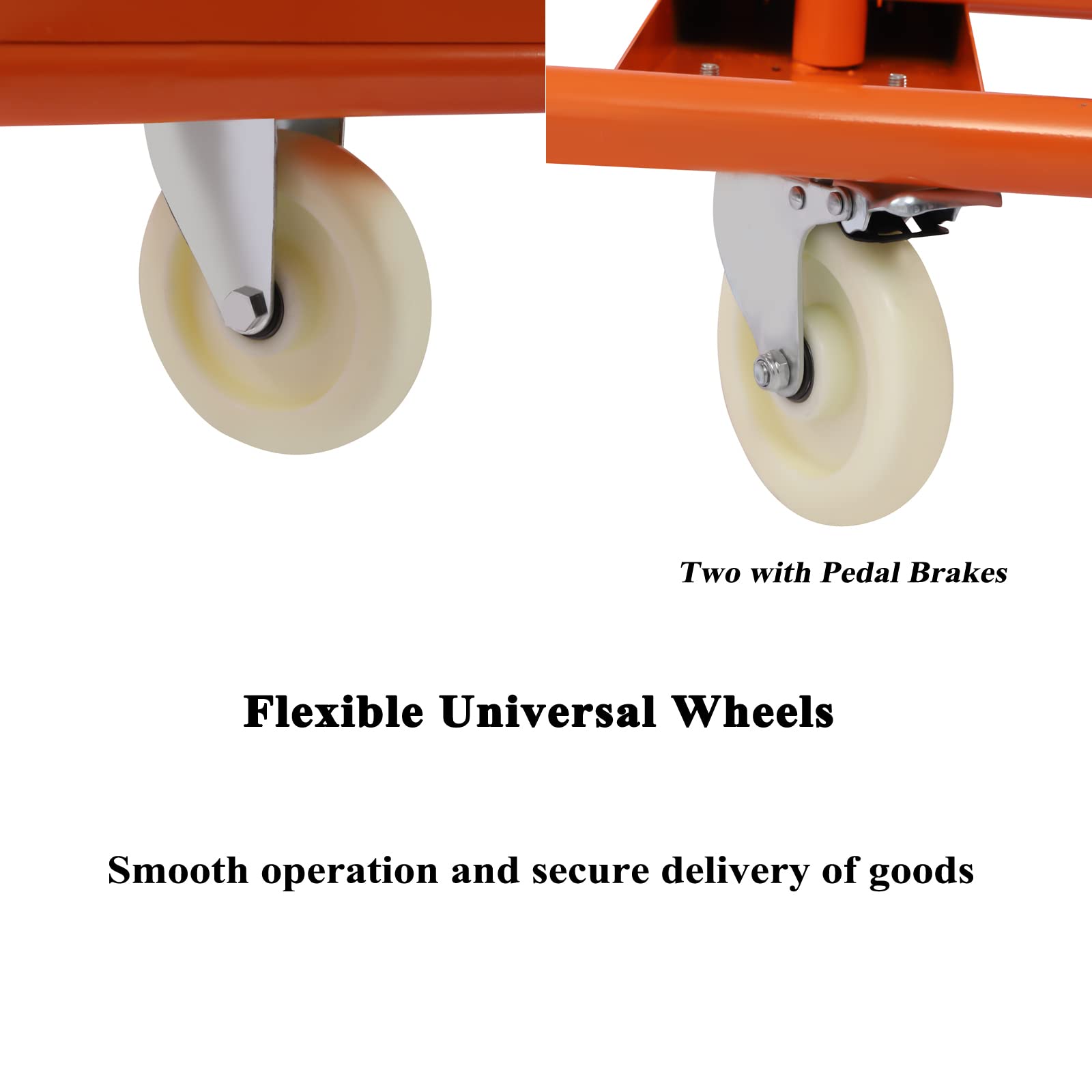 Drywall Sheet Cart, Heavy Duty Panel Dolly Cart with 4 Swivel Wheels, Handling Wall Panel, Sheetrock Sheet Panel Service Cart, Wood Panel, Rolling Dolly for Garage, Home, Warehouse (Orange, 3000 lbs)