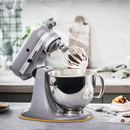 YOUNGER-RIS Bamboo Mixer Slider Compatible with KitchenAid 4.5-5 Qt Mixer Sliding Tray Appliance Slider Stand Mixer Sliding Tray Sliding Mat Pad Mixer Mover for Tilt Head KitchenAid Stand Mixer