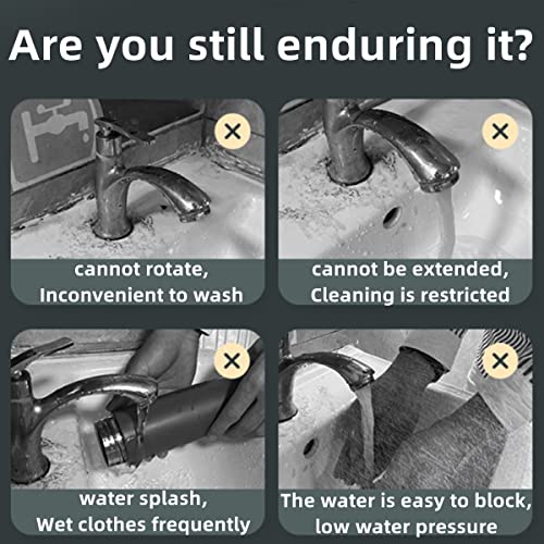 Faucet Extender for Kitchen Sink,720 Degree Swivel Sink Faucet Aerator for Kitchen and Bathroom Water Saving Faucet Sprayer Attachment Moveable Kitchen Tap Head (Two Water Modes) (HUICHEN-0002)
