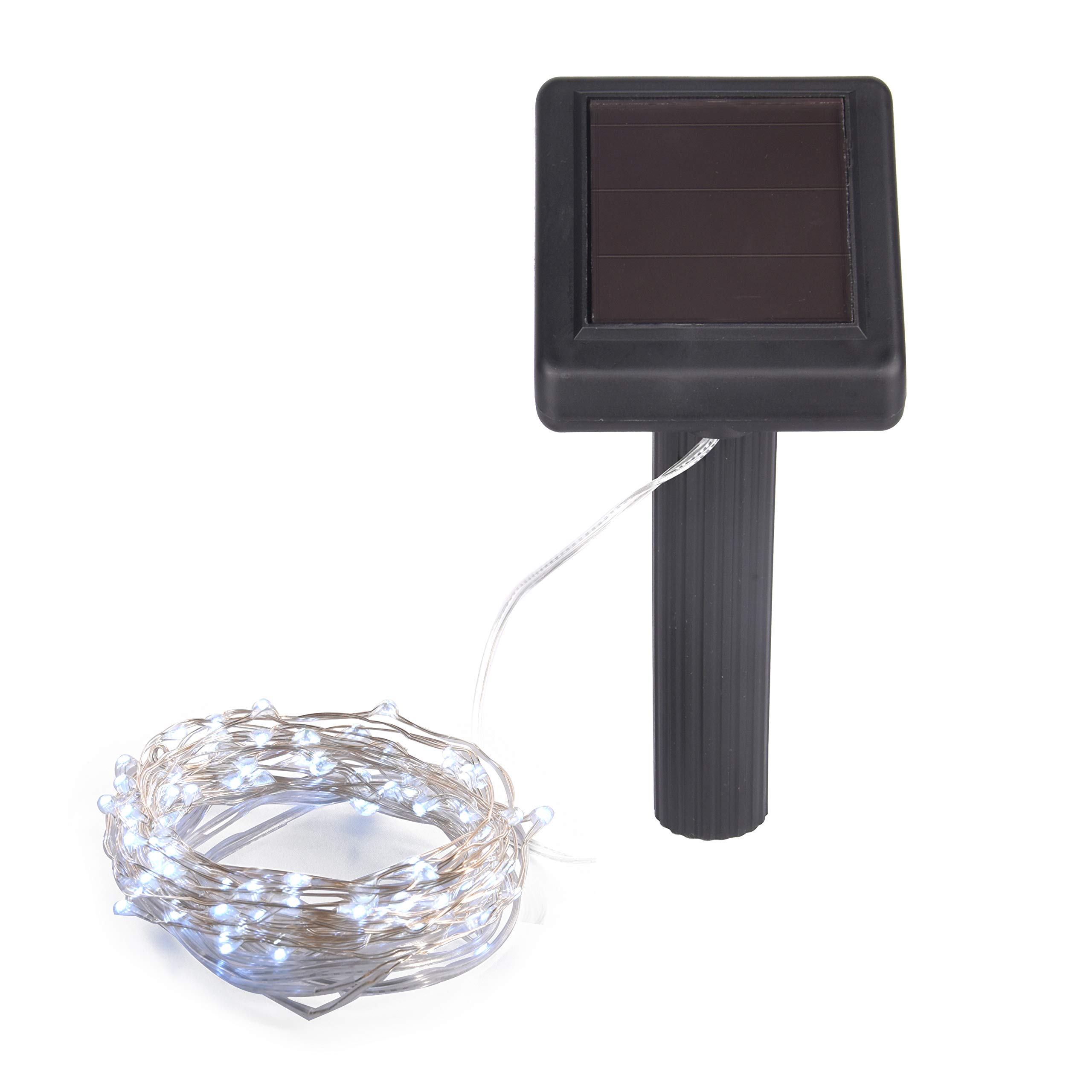 Solar Powered String Lights, 100 LED Copper Wire Lights, Waterproof Starry String Lights, Indoor/Outdoor Solar Decoration Lights For Gardens, Patios, Homes, Parties: 20 ft, Platinum