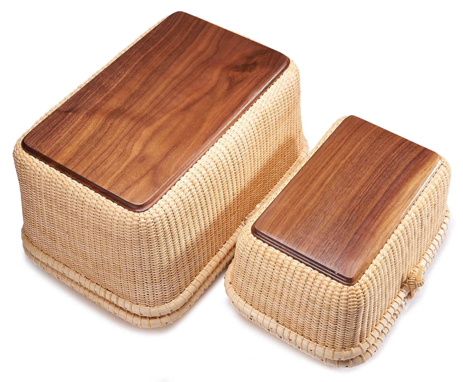 Teng Jin Decorative with Lid Handmade Nantucket basket A gorgeous little jewelry box Cane staves finely-woven home-storage-baskets-and-containers Arts,Luxury Container