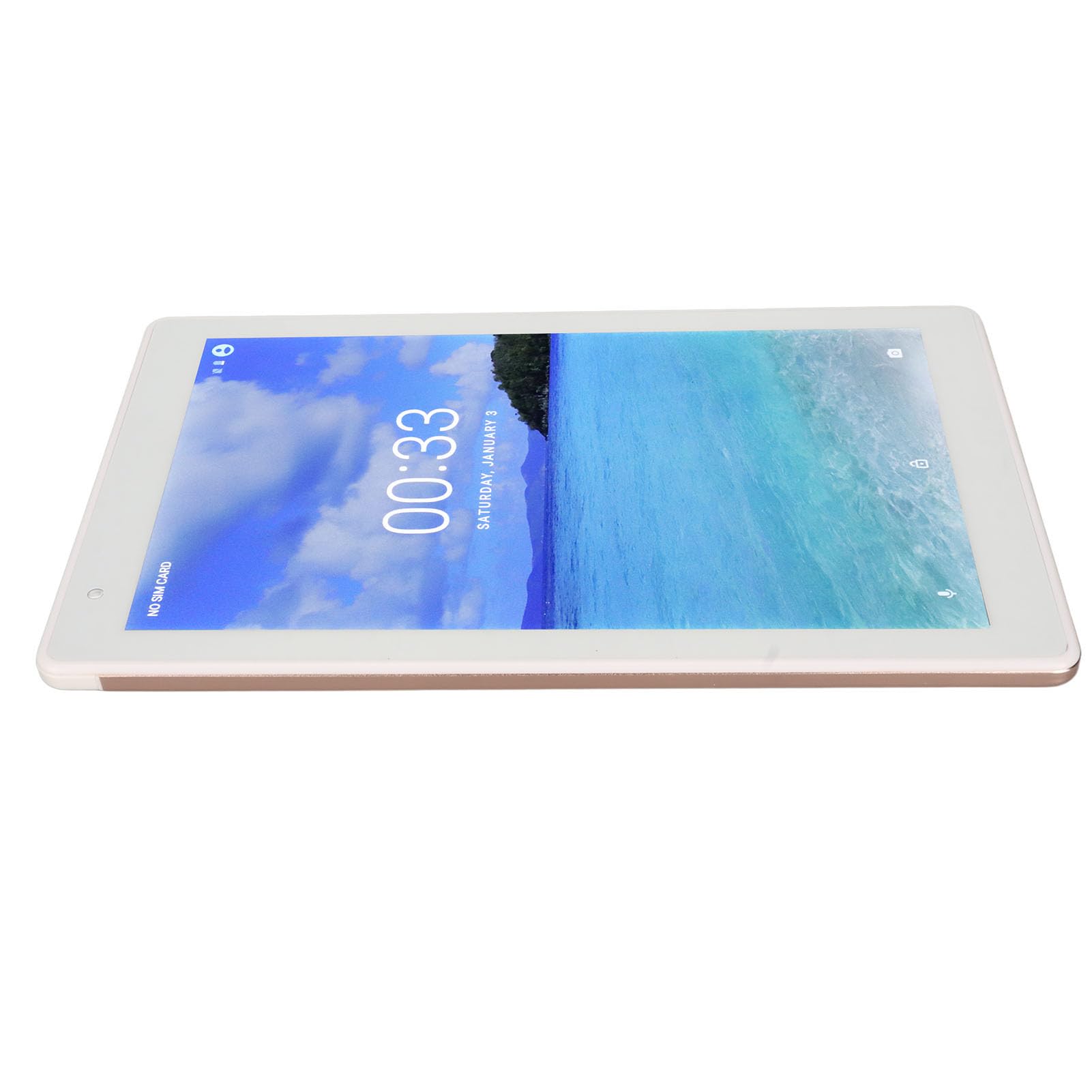 Computer Tablets, 8.1 Inch Tablet Dual Cards Dual Standby 2MP Front 5MP Rear Gold HD Display 4GB RAM 64GB ROM 100‑240V for Android 10 for Reading (US Plug)