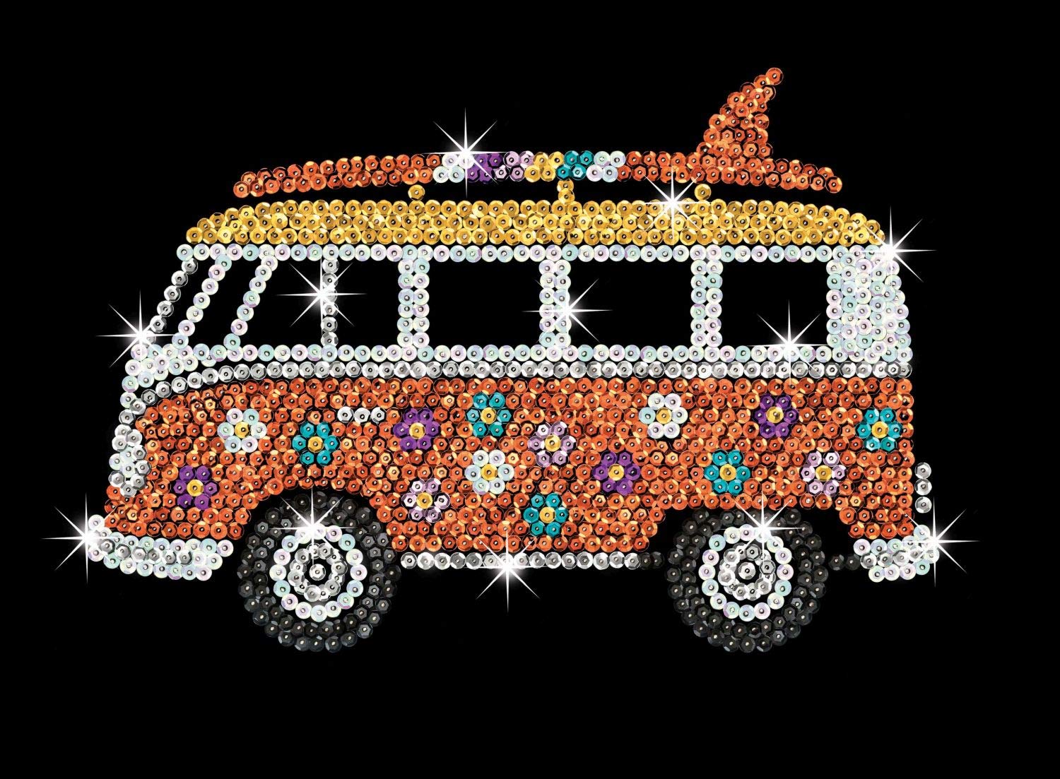 Sequin Art Orange CAMPER VAN/BUS Sparkling Arts and Crafts Kit