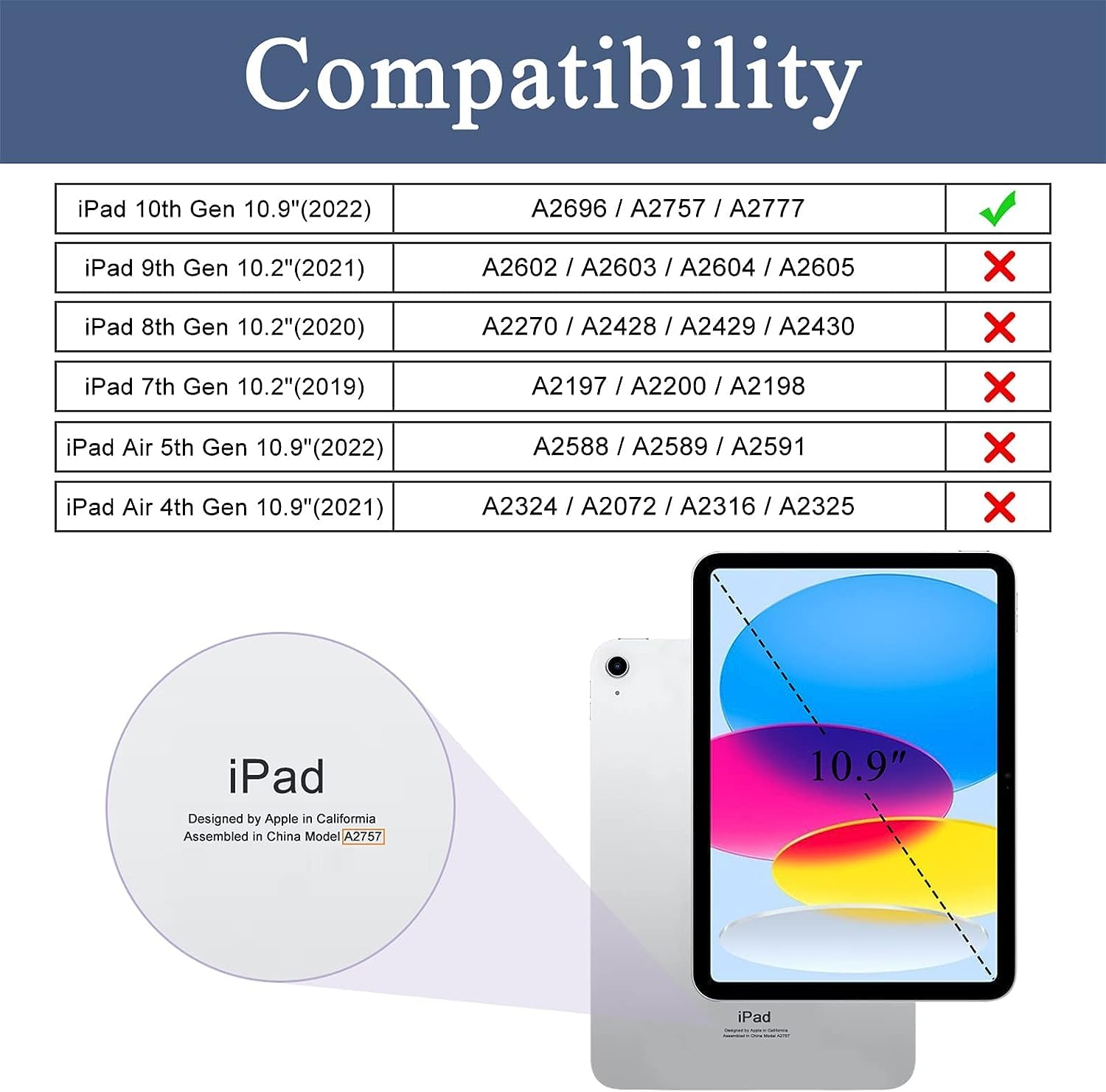 Case for iPad 10th Generation (2022 Release) 10.9 Inch，Slim Fit Foldable Standing Cover Case with Auto Sleep/Wake for New Apple iPad 10.9 Inch，African American Woman