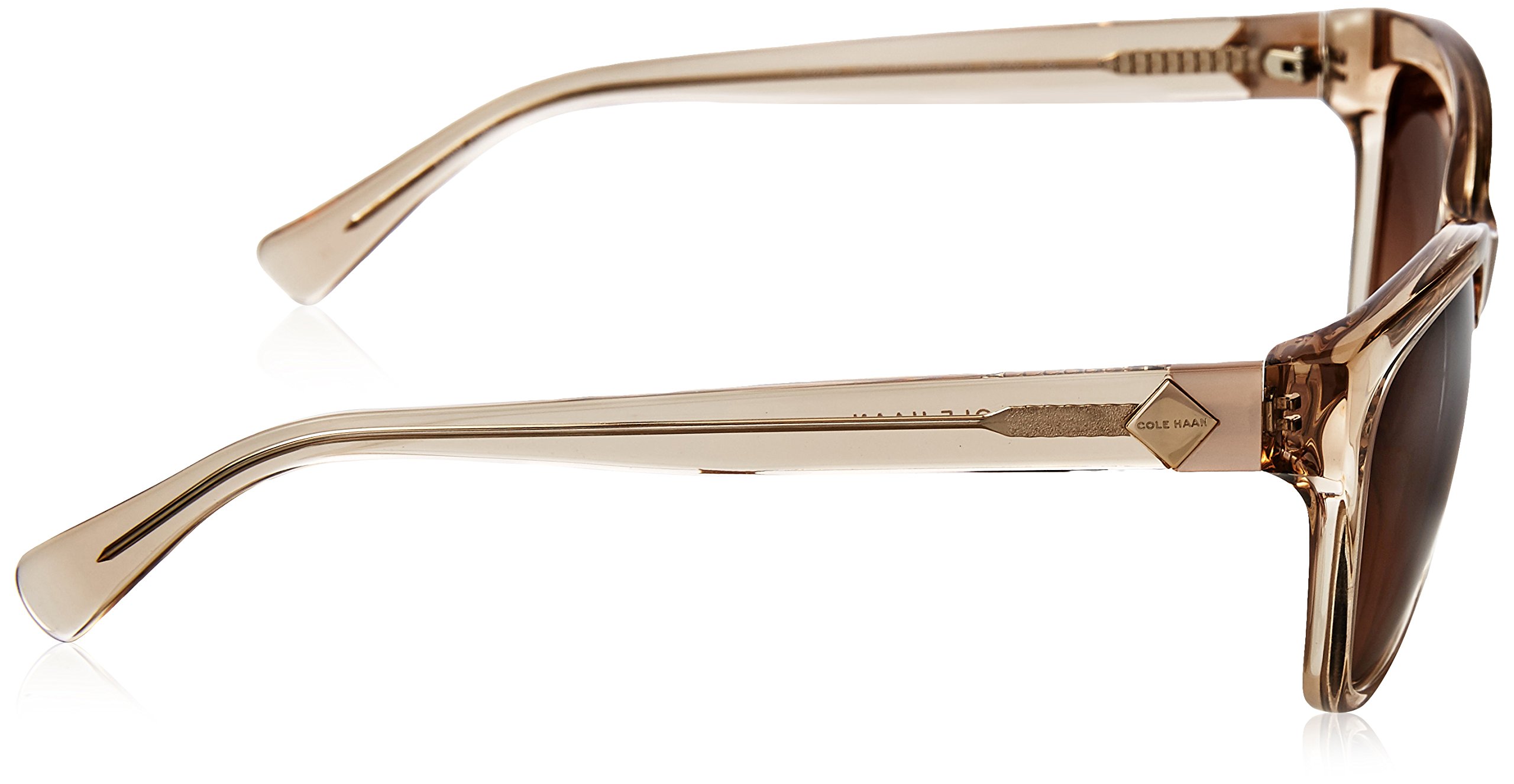 Cole Haan Women's Ch7003 Plastic Rectangular Sunglasses, Dark Tortoise, 58 mm