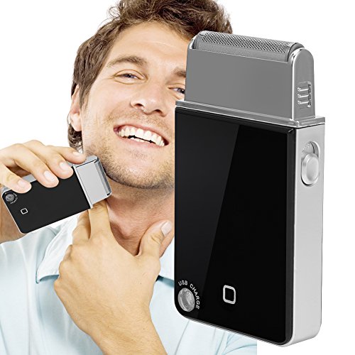 Men Electric Ultra Thin Shaver Rechargeable Washable Wet/Dry Razor for Face Care Beard Trimmer Reciprocating Blade with USB Charger