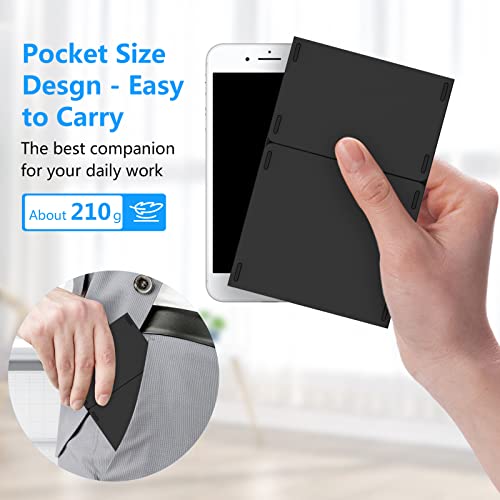 Erkovia Foldable Bluetooth Keyboard, Foldable Wireless Portable Keyboard with Numeric Keypad, USB-C Rechargeable for iOS, Android, Windows System Laptop Tablet Smartphone Device (Not Full Size)
