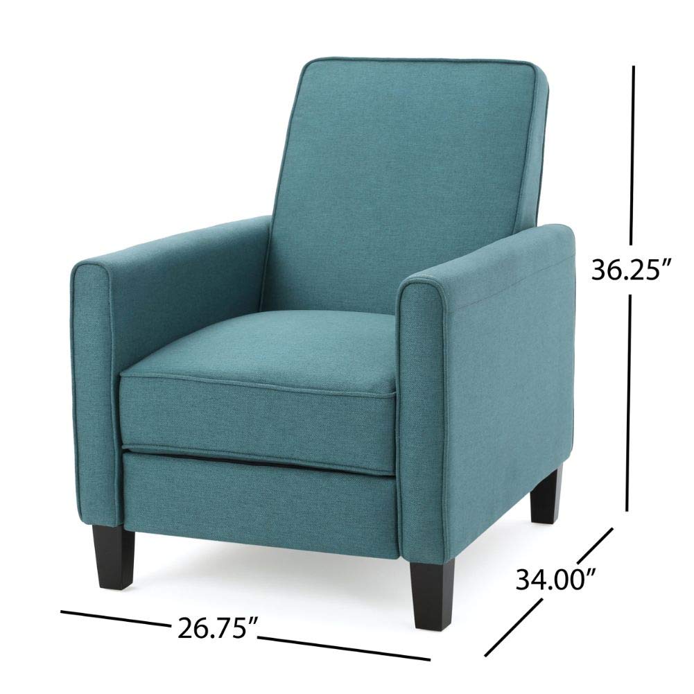 Christopher Knight Home Darvis Fabric Recliner Club Chair and GDFStudio Isadora New Velvet Throw Pillow Bundle