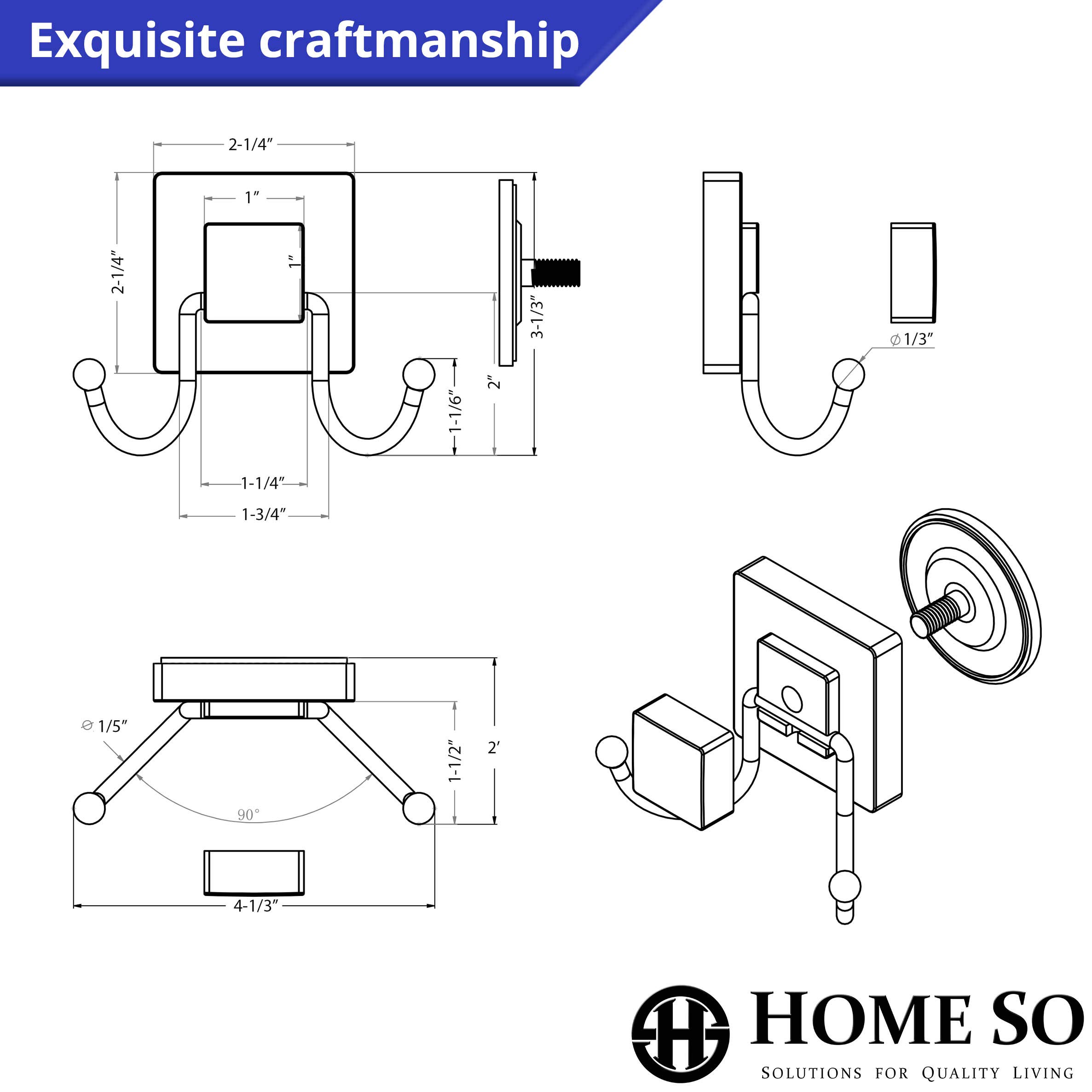 HOME SO Suction Cup Hooks for Shower, Bathroom, Kitchen, Glass Door, Mirror, Tile – Loofah, Towel, Bath Robe Removable Hook Holder – Prisma Collection, Stainless Steel Bronze (2-Pack)…