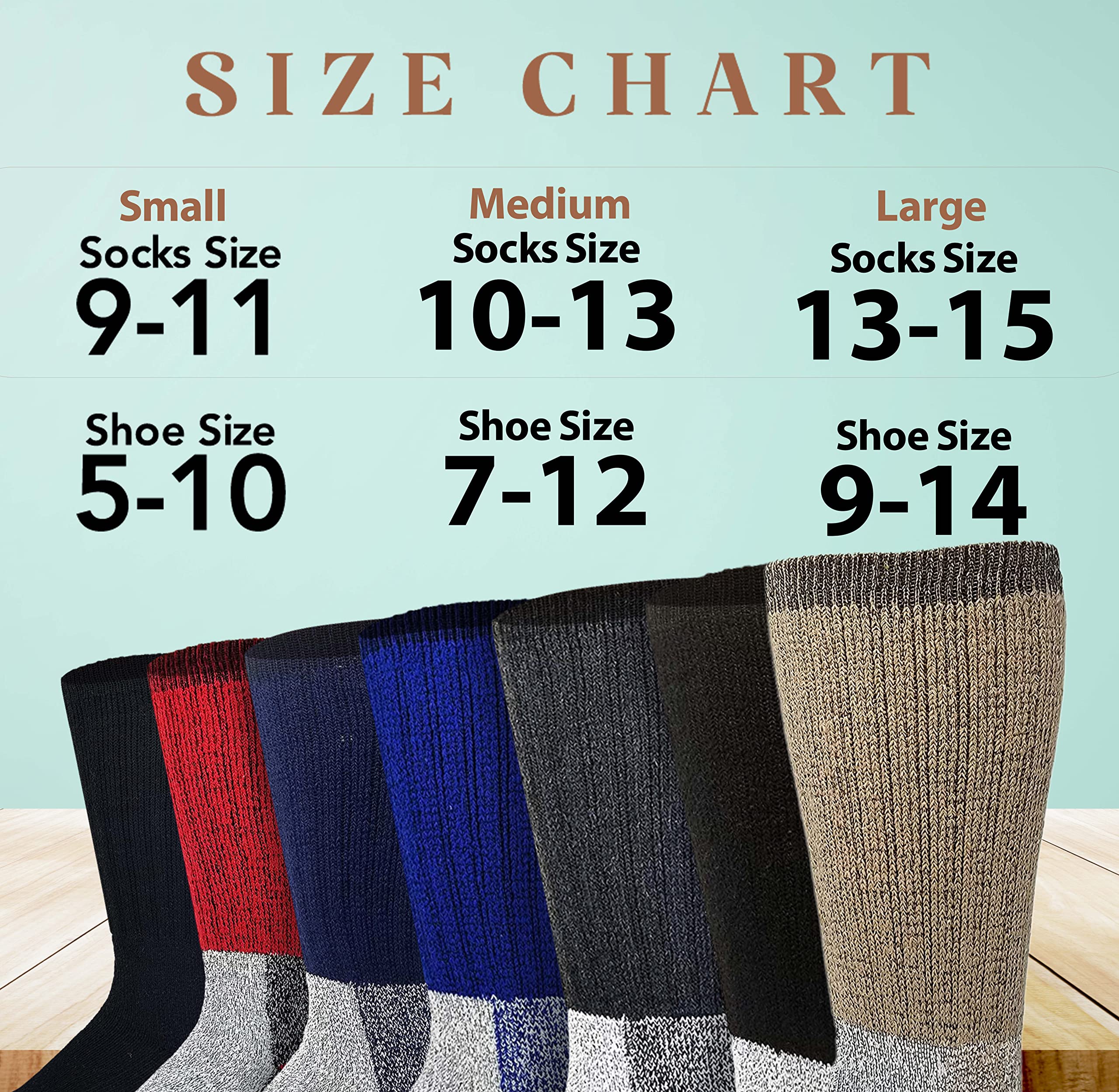 Debra Weitzner Thermal Socks Merino Wool For Men and Women - Extra-Warm Winter Cold Weather Boot Socks (3 Pairs)