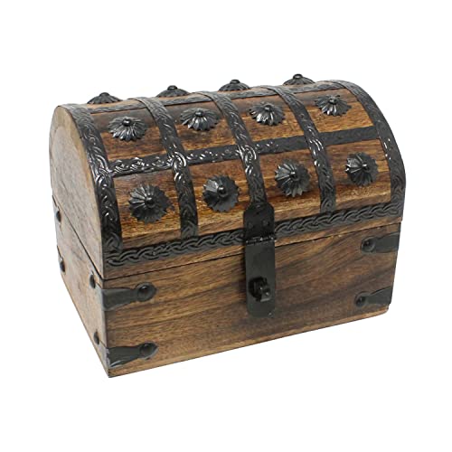 Nautical Cove Treasure Chest Keepsake and Jewelry Box Wood - Treasure Box Large (8x6x6)