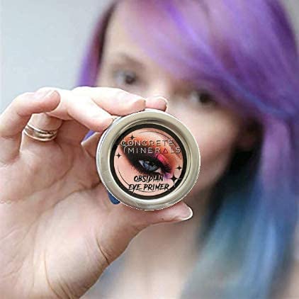 Concrete Minerals Eye Primer, Luxurious Silky-Soft Balm Formula, Longer-Lasting With No Creasing, Black Finish, 100% Vegan and Cruelty Free, Handmade in USA, 10 Grams (Obsidian)