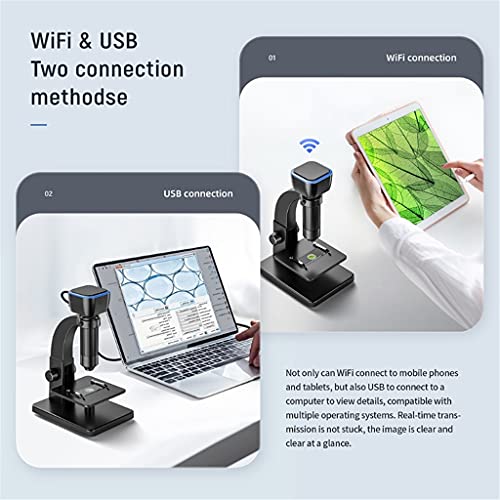 LXXSH 2000x WiFi Dual Lens Electronics Digital Microscope USB Phone PC Video Microscope for Microbial Observation