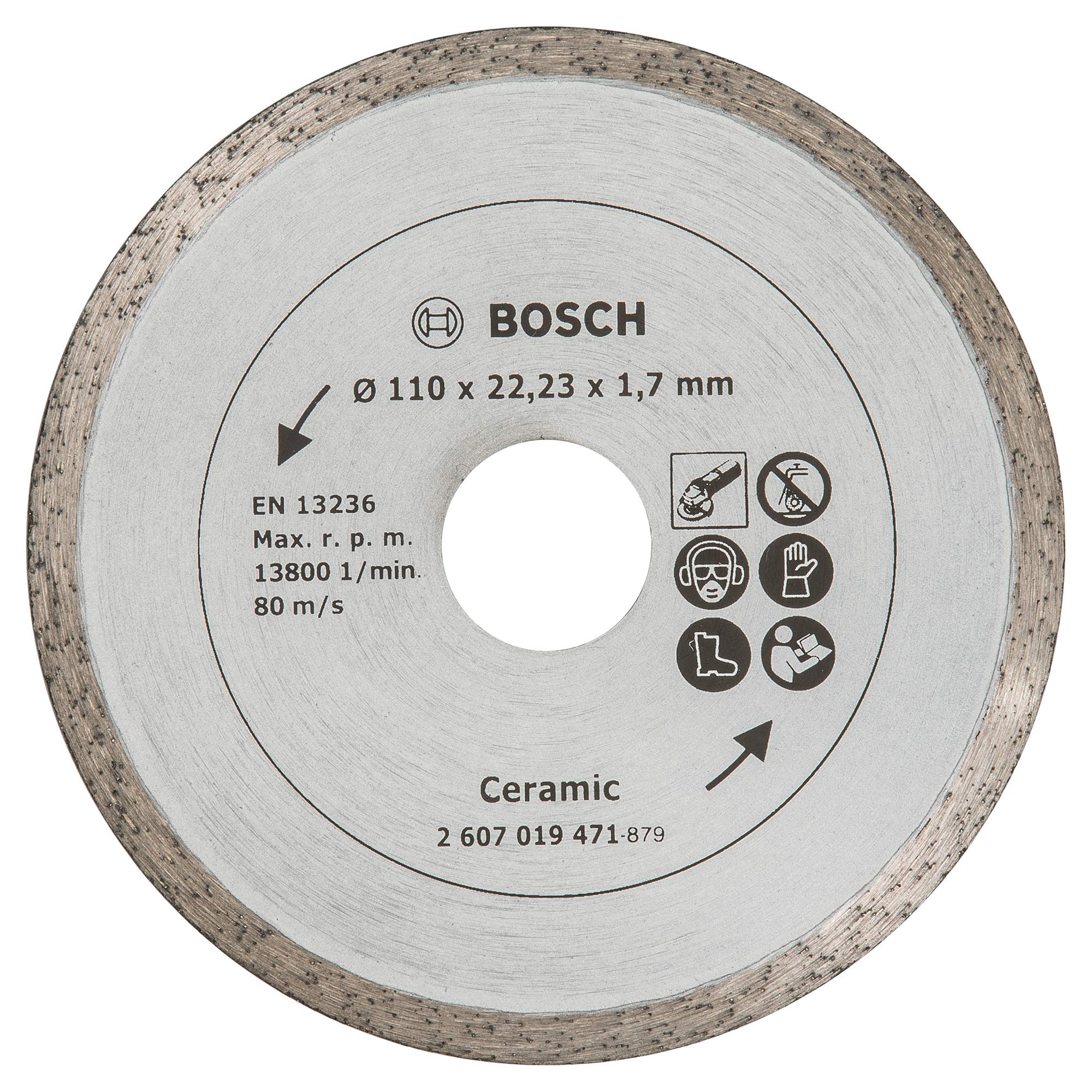 Bosch Home and Garden 2607019471 Diamond Cutting disc for Tiles, Diameter 110 mm, Metallic, Silver