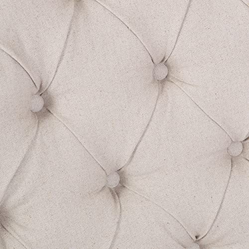 Christopher Knight Home Tafton Tufted Fabric Club Chair, Natural 35D x 33.5W x 34.5H in