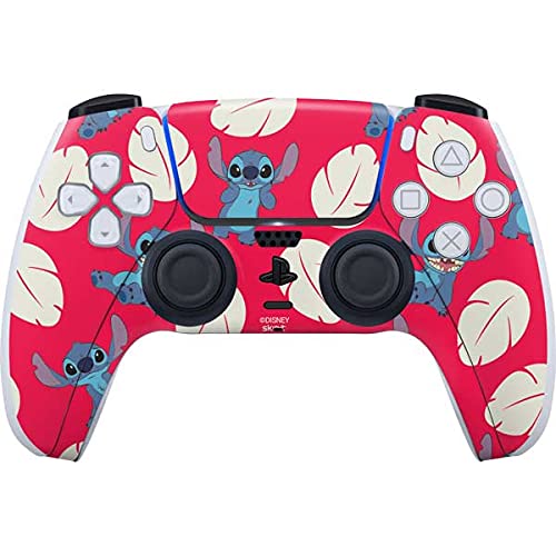 Skinit Decal Gaming Skin Compatible with PS5 and Compatible with PS5 Digital Edition DualSense Controller - Officially Licensed Disney Stitch Pattern Design