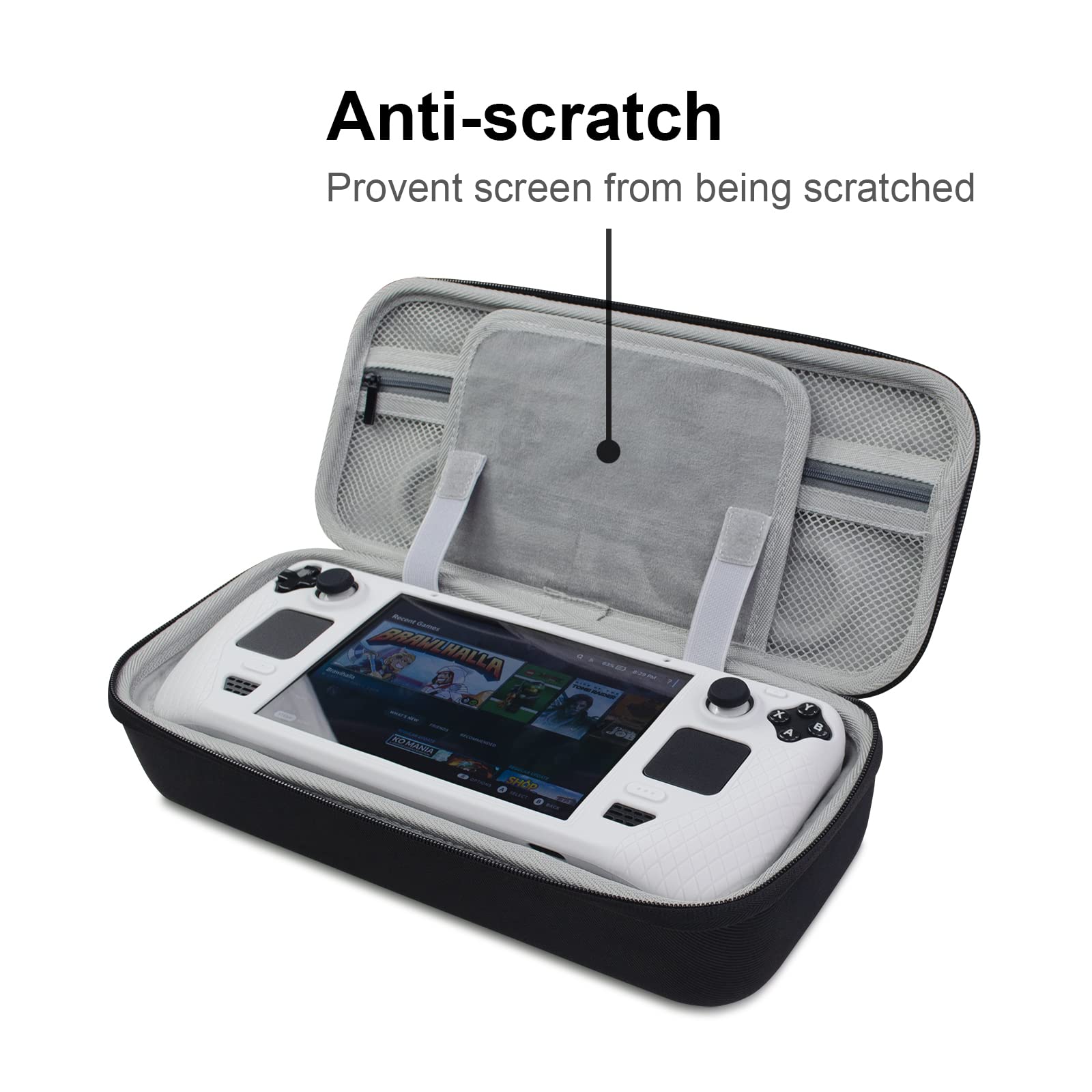 Fgoola Steam Deck Carrying Case, Protective Hard Shell Portable Travel Bag for Steam Deck Consoles, AC Adapters, Deck Accessories and Screen Protectors，Black