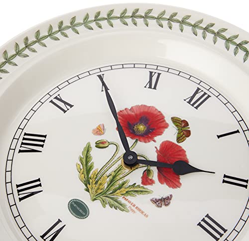 Portmeirion Home & Gifts Botanic Garden Poppy Wall Clock, Multi-Colour Colour (Multi-Colour Colour,25.4 x 25.4 cm)