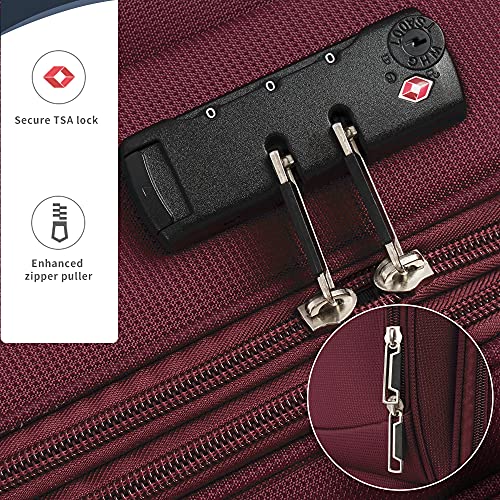 Merax Softside Luggage Set, TSA Lock Expandable Spinner Wheel Luggage, 3 Piece Set Suitcase