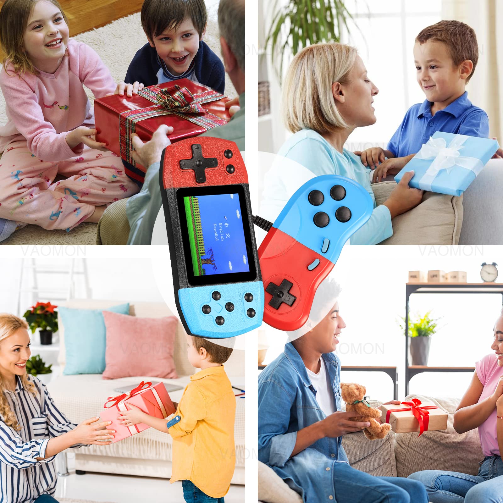 F1 Handheld Game Console - 620+ Classical FC Games,Vaomon Handheld Games for Kids,Retro Handheld Game Console with Portable Shell,Rechargeable Hand Held Game Support Connecting TV & 2 Players