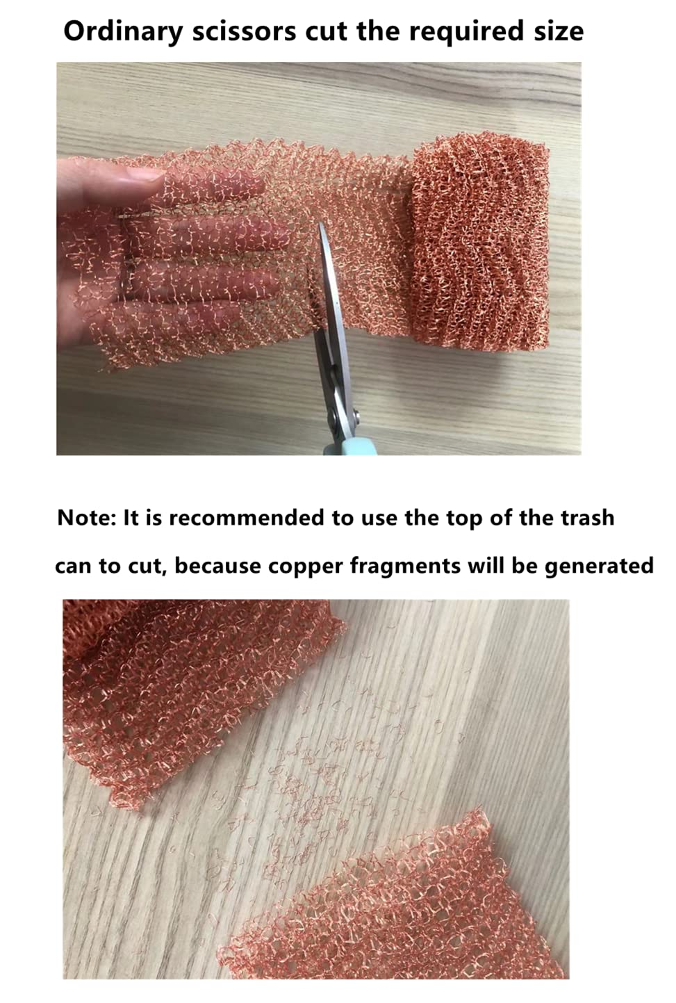 Copper Mesh,Pure Copper Wire Mesh, Hole and Gap Filler, Sturdy and Durable, Suitable for Gardens and Houses, Size 3.8" x 40"(1 Roll)