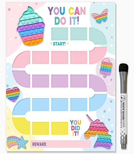Unicorn Magnetic Dry Erase Chore Chart for Kids, Unicorn Task Reward Chore Behavior Chart -Magnetic Chore Chart for Kids Multiple Kids- Good Behavior Chart for Kids at Home 8 x 10 inch