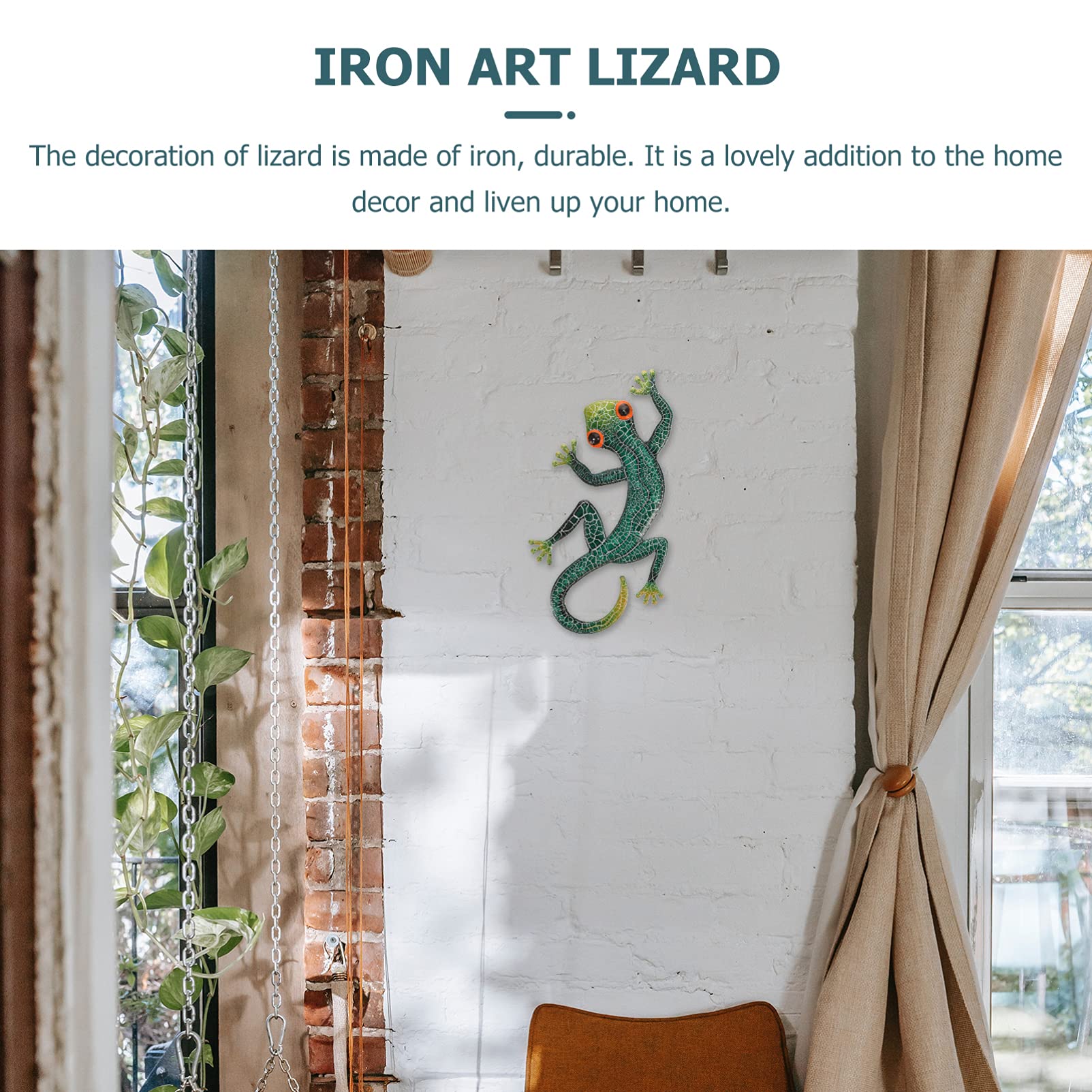 YARNOW Gecko Wall Decoration Garden Lizard Wall Art Metal Outdoor Wall Decor Gecko Sculpture for Home Office Garden Wall Decoration
