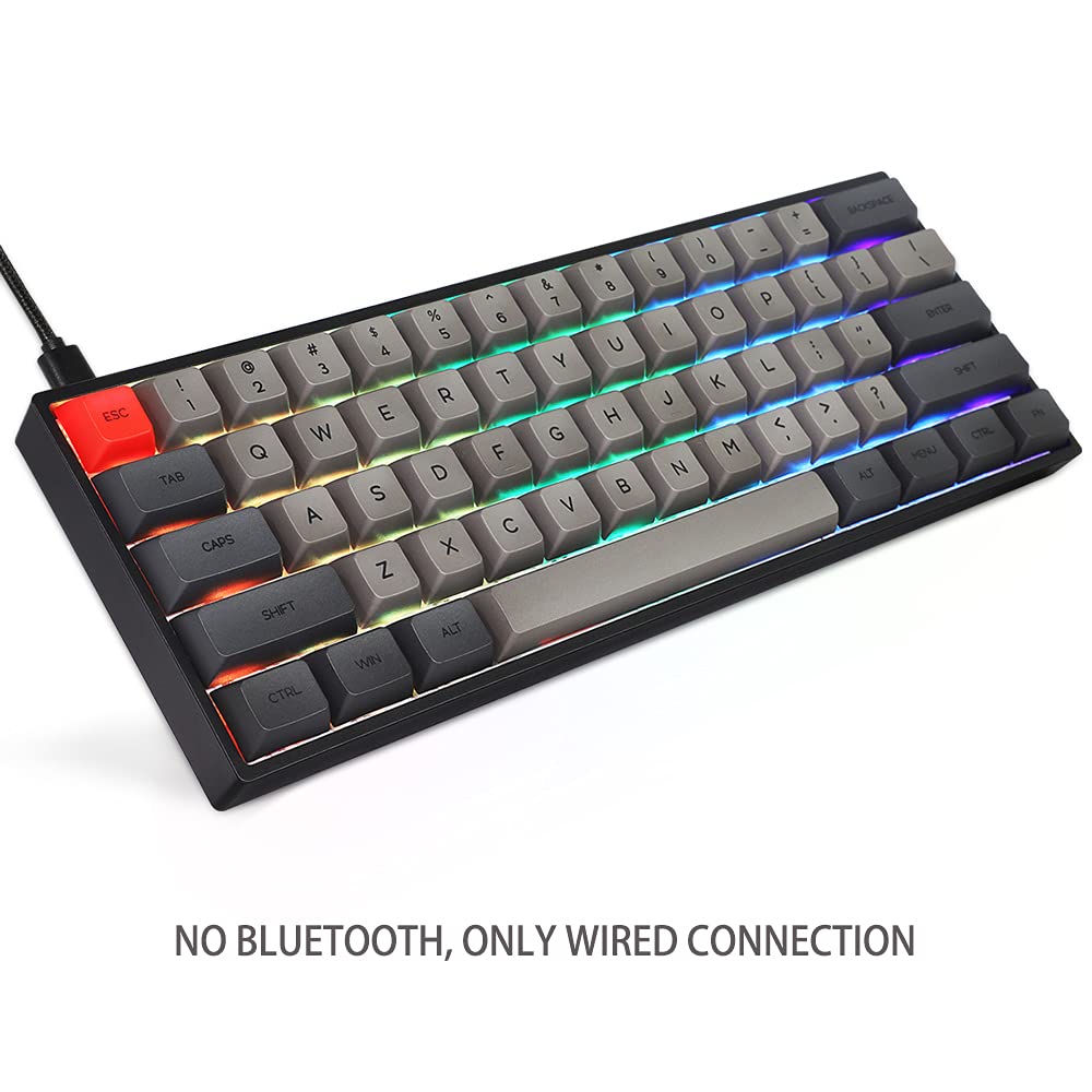YUNZII SK61 Black Hotswap Mechanical Gaming Keyboard with Optical Switch, RGB, Programmable Customizable Keyboard (Gateron Red Switch, Black 61 Keys)