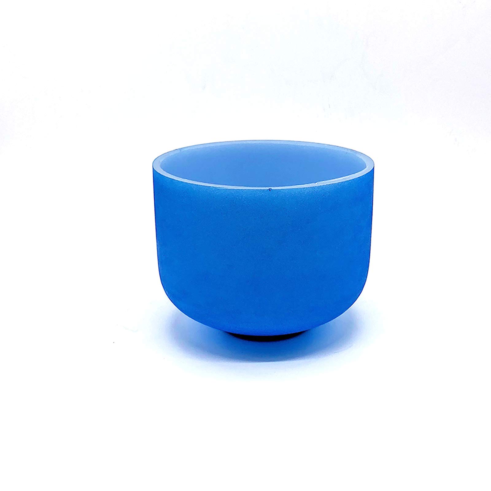 TAIFENG G Note Throat Chakra Blue Colored Quartz Frosted Crystal Singing Bowl 8 inch