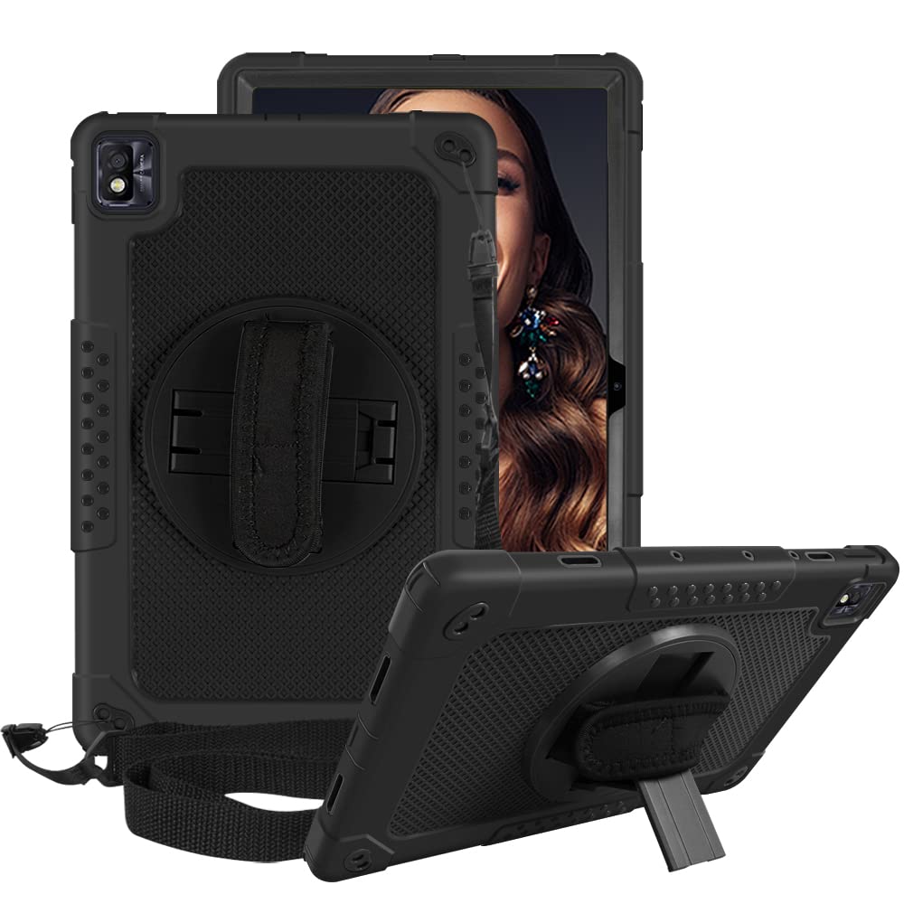 FIEWESEY for TCL TABMAX 10.4 Inch Tablet Case,Heavy-Duty Shockproof Kids Friendly Hybrid Rugged Protective Case for Nokia T20/Nokia T21/TCL Tab Pro 5G 9198S/VASTKING KingPad M10 Tablet(Black/Black)