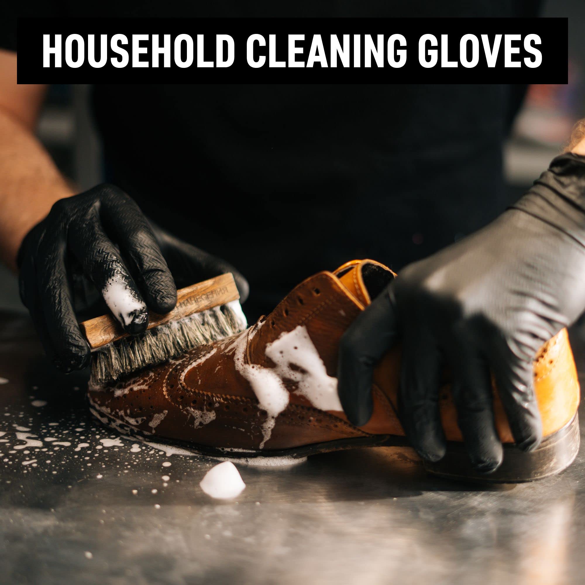 Black Disposable Nitrile Gloves Medium - 200 Pack, Medical Exam Gloves, Powder Free, Latex Free Gloves