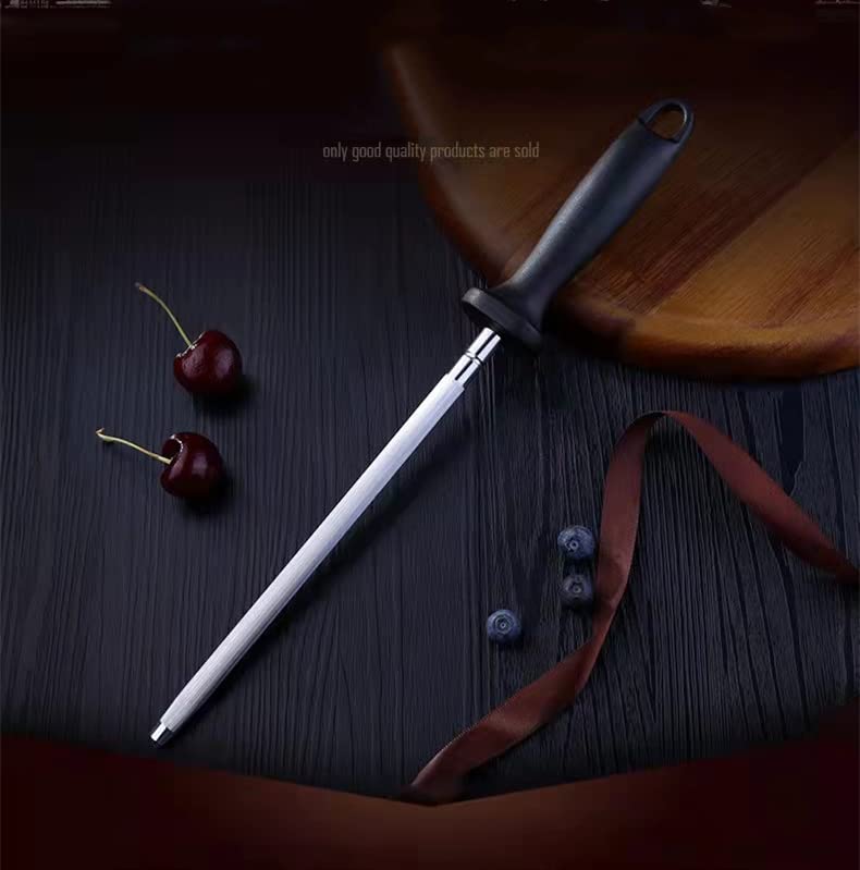 Eczixnczo Knife Sharpening Rod Steel Professional Kitchen Sharpener Honing Rods knife honing rod13 Inch Steel Rod