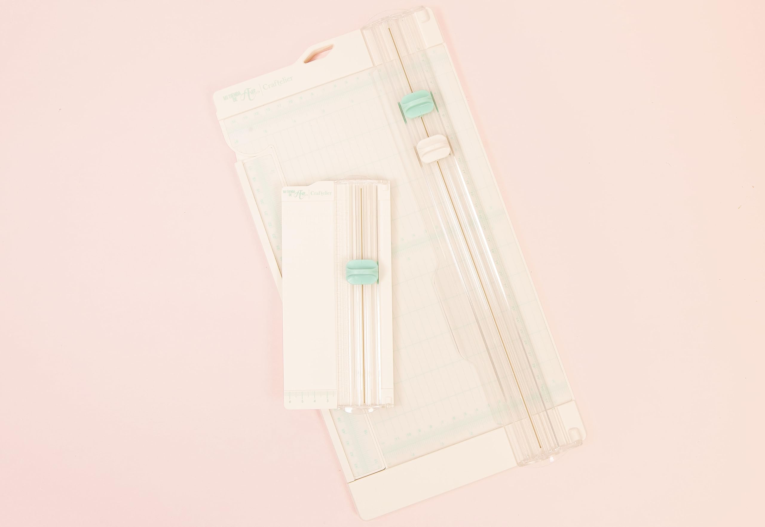Craftelier - Portable Mini Paper and Cardboard Cutter for Scrapbooking or Crafting with Transparent Folding Clip, Blade and Ruler | Size 9 x 17 cm