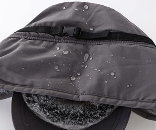 Connectyle Men's Winter Hats with Bill Earflaps Newsboy Hat Warm Ski Skull Cap Visor Sports Hat Grey