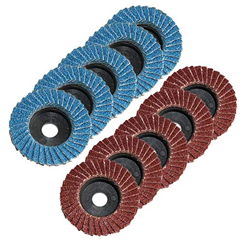 FPPO 2" 10PCS Grinding Wheel Flap Discs for 2-inch Mini Air Angle Grinder, for Metal Wood and Plastic polishing 80 Grit