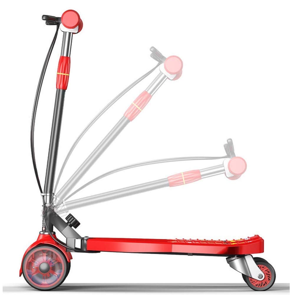 ygqtbc 4 Wheeled Scooter - Height Adjustable Push Swing Wiggle Scooters with Drifting Self Propelling for Boys/Girl/Adult Age 3 Years Old and Up (Color : Blue)