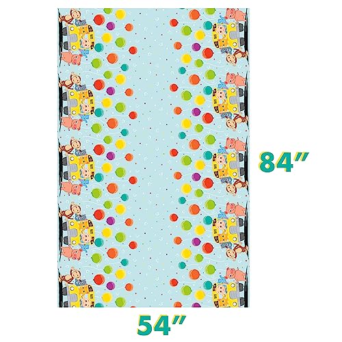 Unique CoComelon Birthday Decorations - Rectangular Plastic Table Covers (Pack of 3) and Sticker