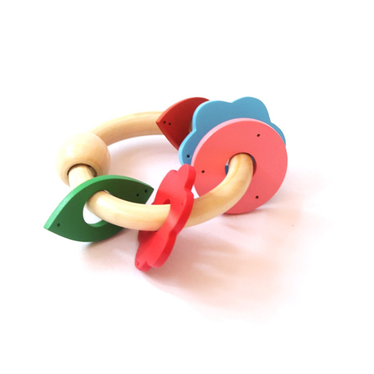 Shumee - Wooden Keys Rattle for Babies - Sensory Developmental Musical Teething Toy - Age 6 Months+