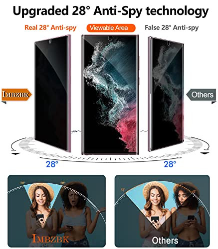 IMBZBK [2+3 Pack Privacy Screen Protector for Samsung Galaxy S22 Ultra 5G [Not Glass], 2 Pack Anti-Spy Flexible TPU Film With 3 Pack Tempered Glass Camera Lens Protector, Case Friendly